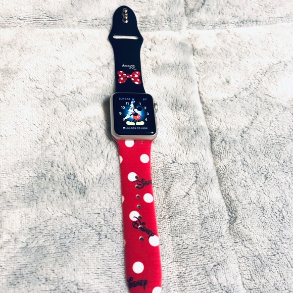 Disney | Accessories | 44mm Minnie Mouse Disney Apple Watch Band Ml ...